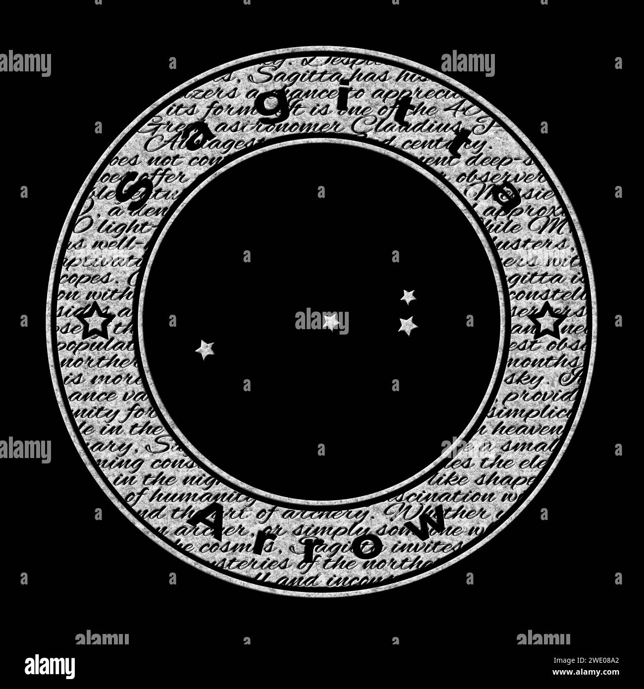 Sagitta Star Constellation, On Black Background, Arrow Constellation ...