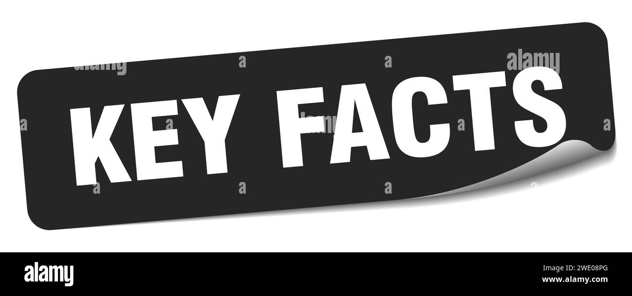 key facts sticker. key facts rectangular label isolated on white ...