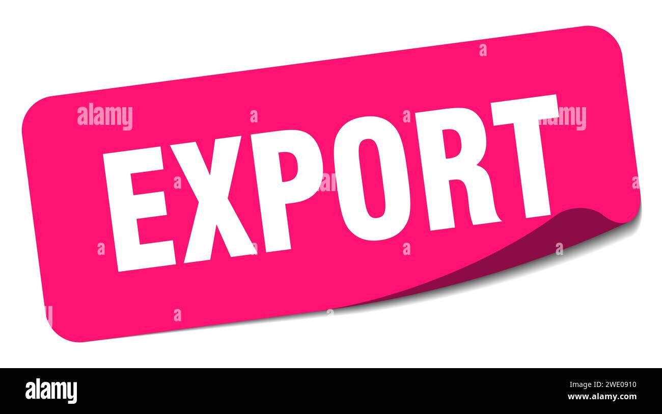 export sticker. export rectangular label isolated on white background ...