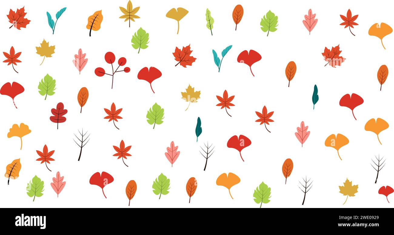 Autumn elements set decoration . Background banner border isolated ...