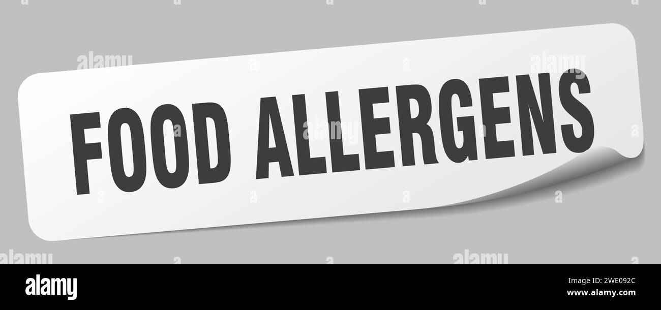 food allergens sticker. food allergens rectangular label isolated on ...