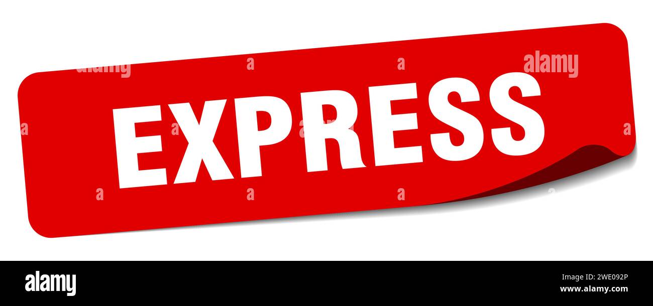 express sticker. express rectangular label isolated on white background ...