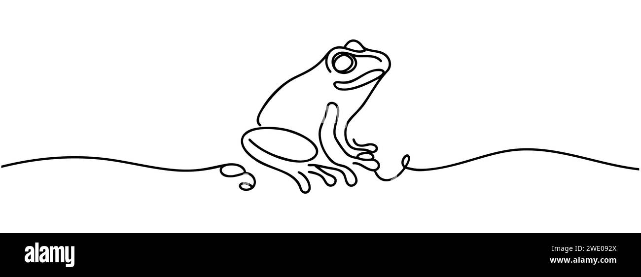 the frog is drawn as a continuous one line Stock Vector Image & Art - Alamy