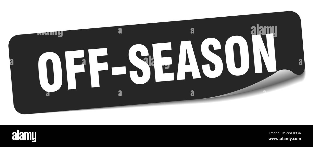 off-season sticker. off-season rectangular label isolated on white ...