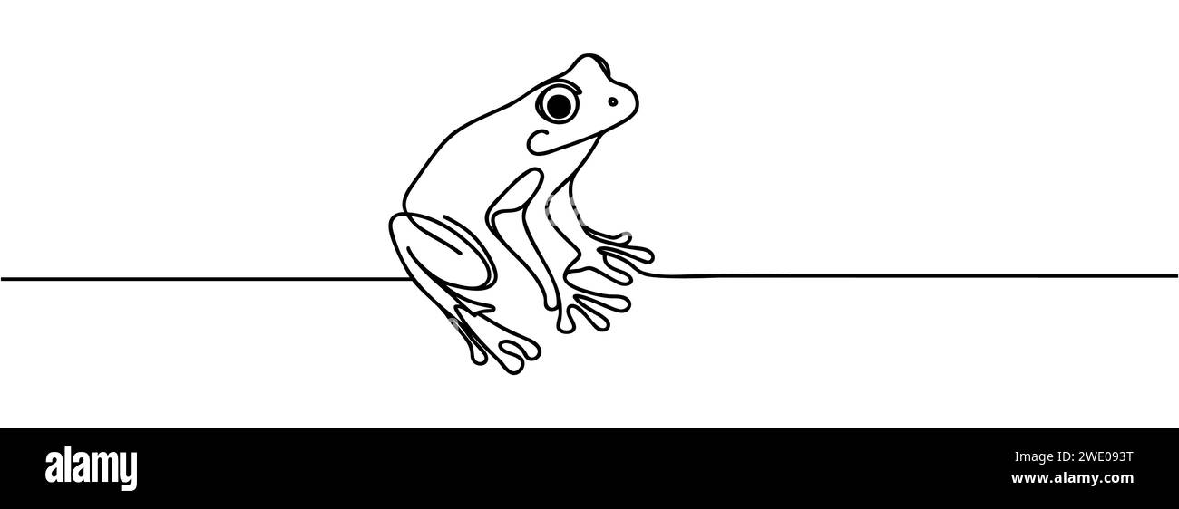 the frog is drawn as a continuous one line Stock Vector Image & Art - Alamy