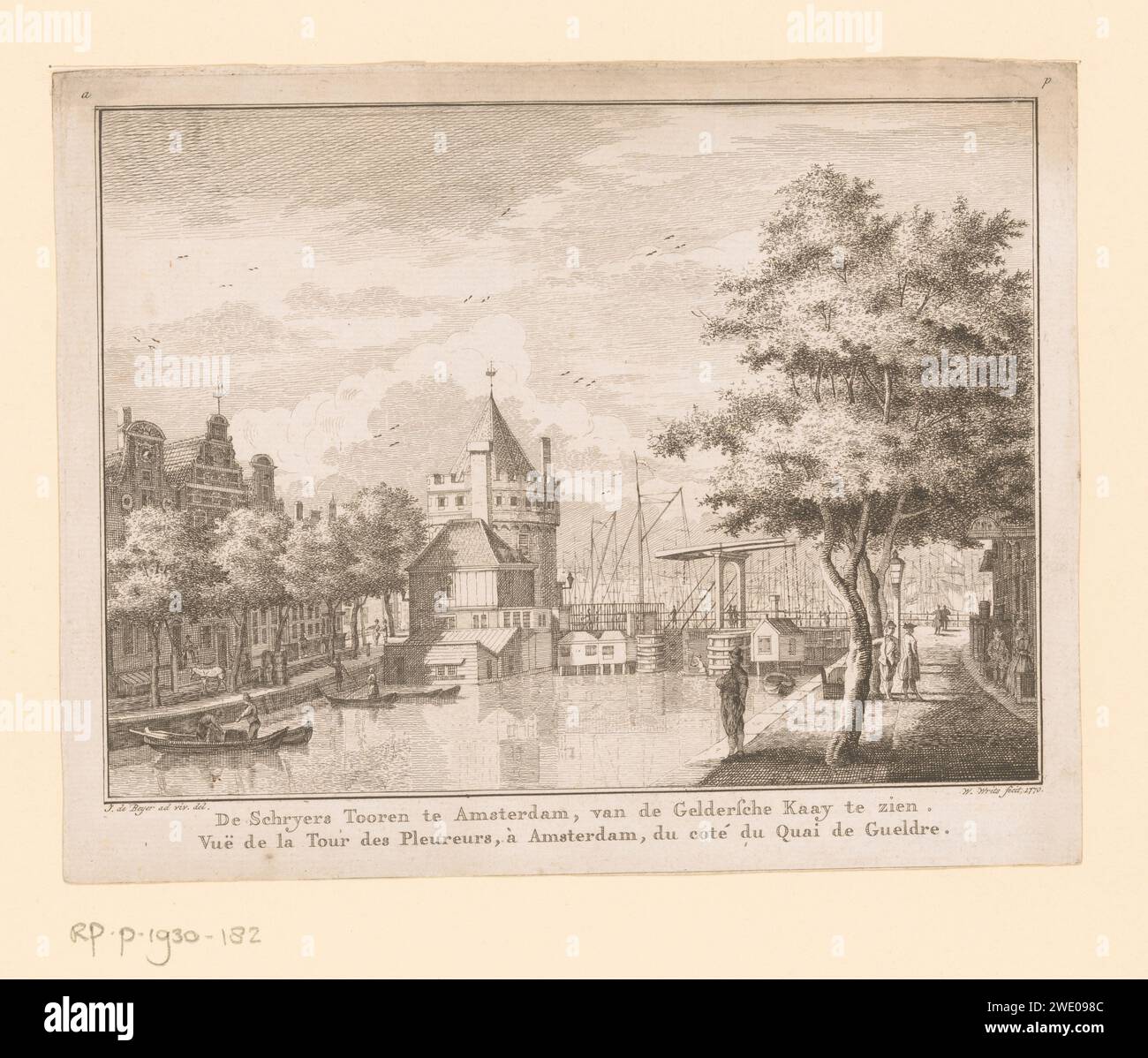 View of the Schreierstoren in Amsterdam, Willem Writs, 1804 print ...