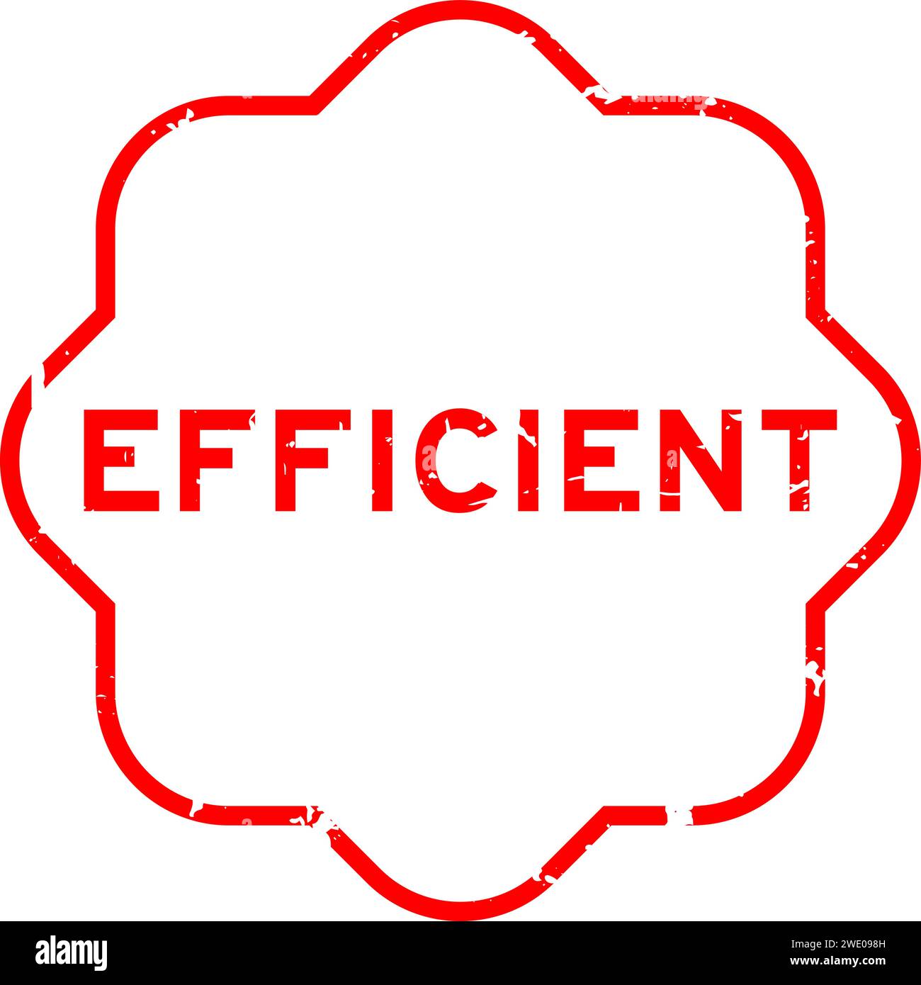 Grunge red efficient word rubber seal stamp on white background Stock ...