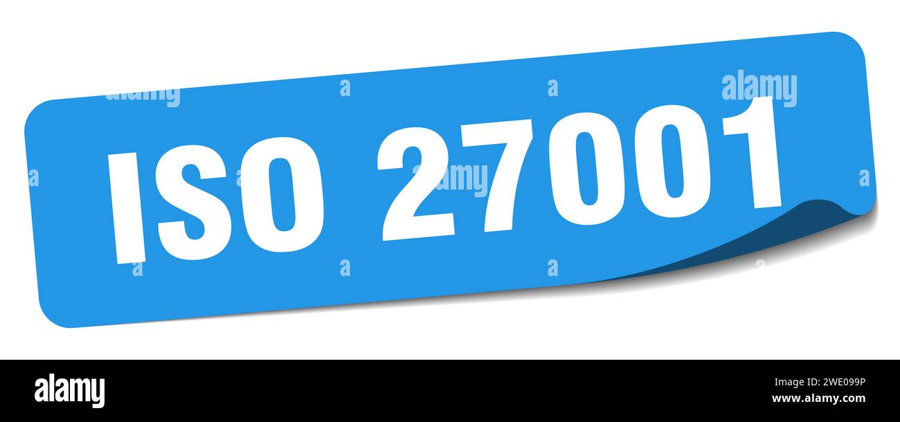 iso 27001 sticker. iso 27001 rectangular label isolated on white ...