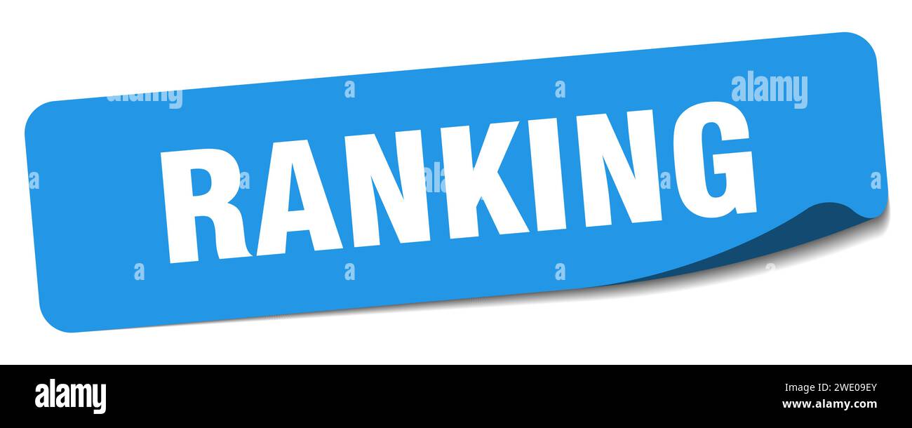 ranking sticker. ranking rectangular label isolated on white background ...