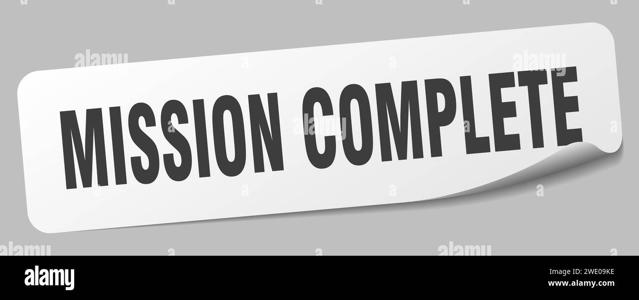 mission complete sticker. mission complete rectangular label isolated ...
