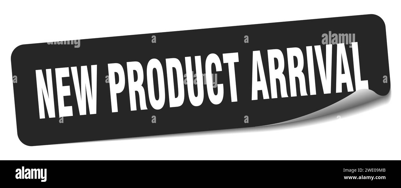 new product arrival sticker. new product arrival rectangular label ...