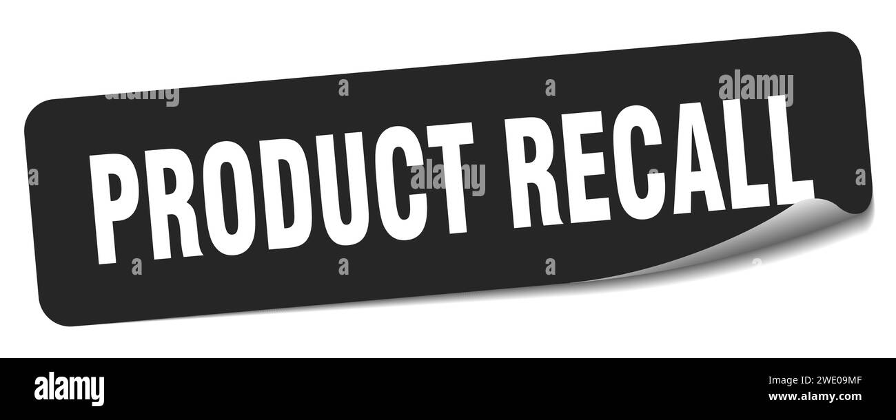 product recall sticker. product recall rectangular label isolated on ...