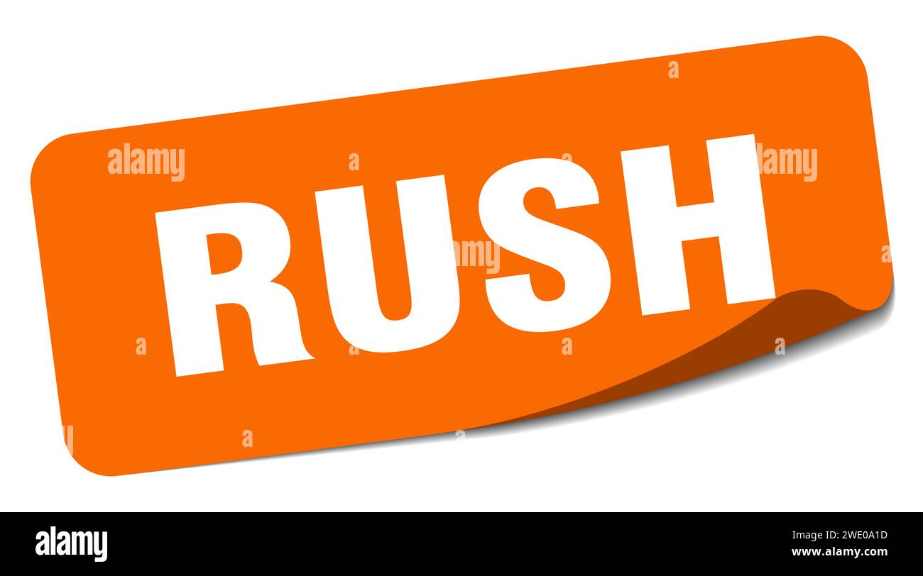 rush sticker. rush rectangular label isolated on white background Stock ...