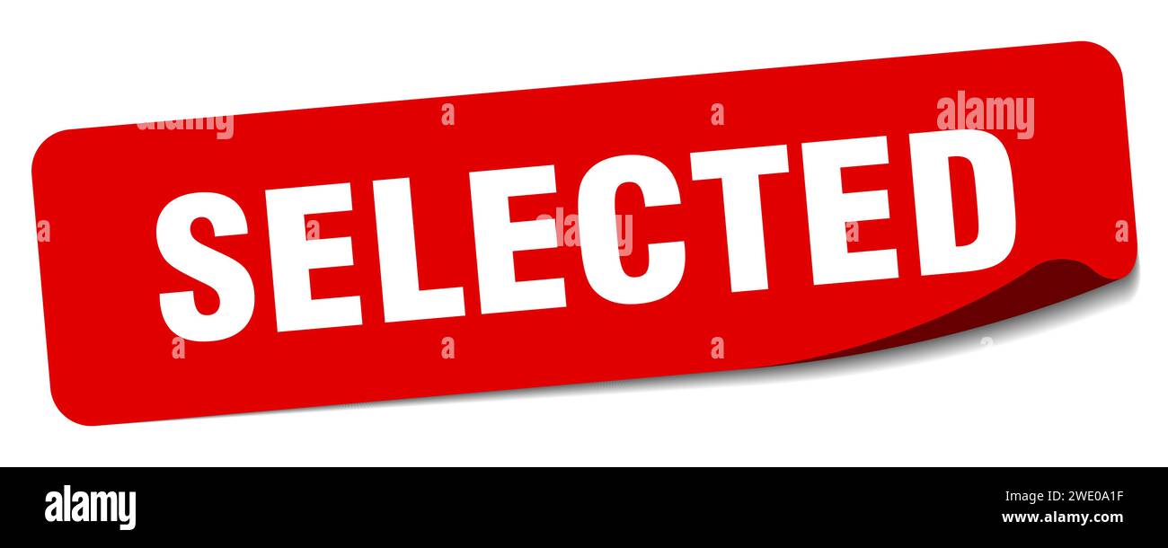 selected sticker. selected rectangular label isolated on white ...