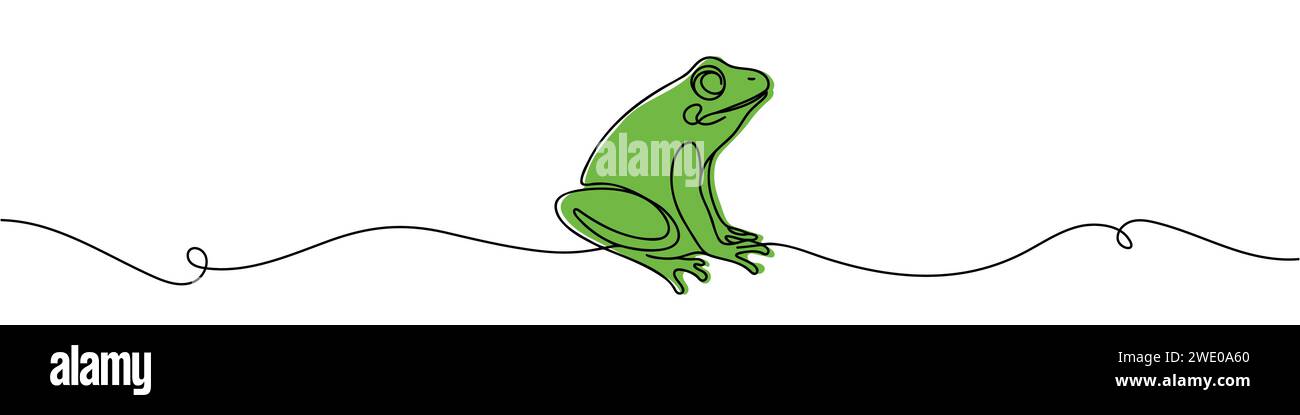 the frog is drawn as a continuous one line Stock Vector Image & Art - Alamy