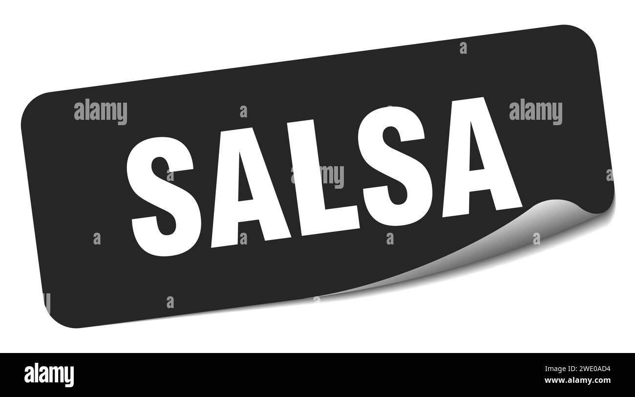 salsa sticker. salsa rectangular label isolated on white background ...