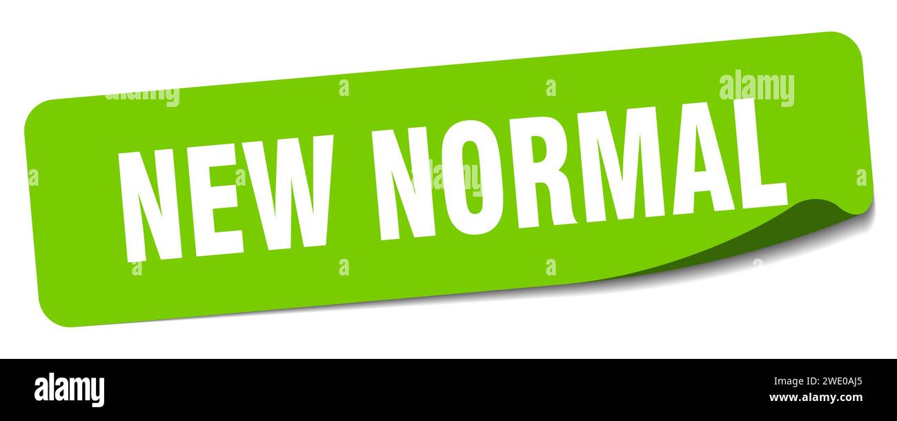 new normal sticker. new normal rectangular label isolated on white ...