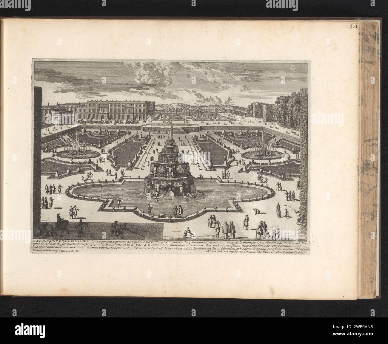 View of fountains in the garden of Versailles, Gabriel Perelle, 1664 ...