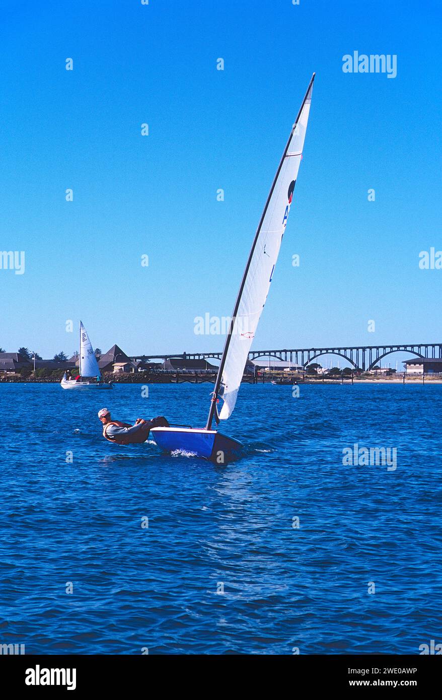 Sailing Regatta; Yaquina Bay Yacht Club; Yaquina Bay; Oregon; USA Stock ...