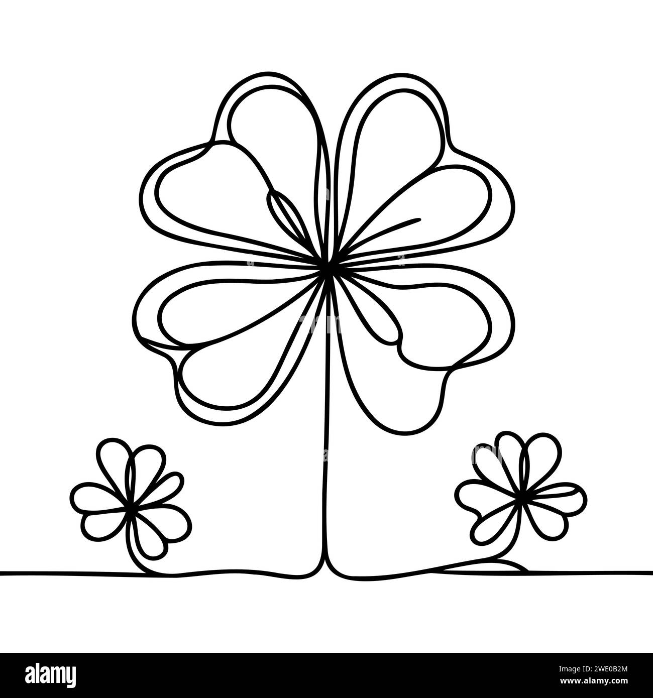 Clover leaf. One continuous line. St. Patrick's Day symbol Stock Vector ...