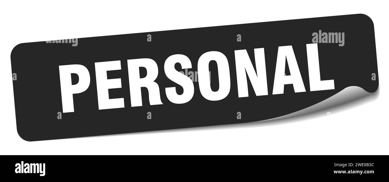personal sticker. personal rectangular label isolated on white ...