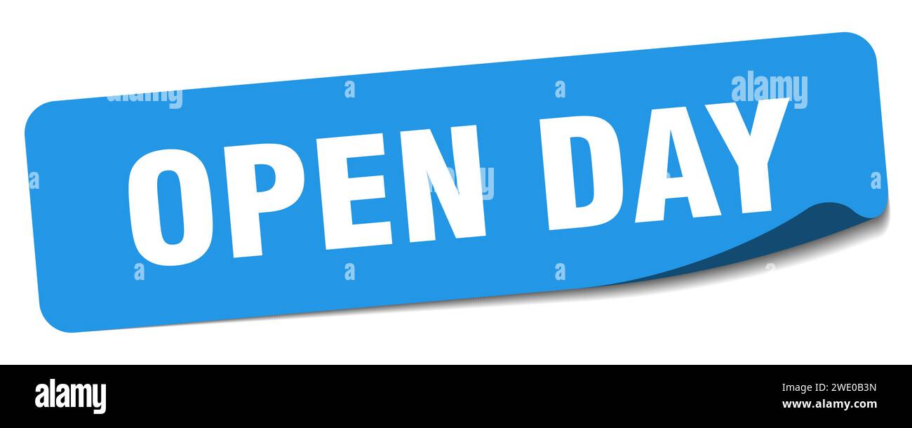 open day sticker. open day rectangular label isolated on white ...