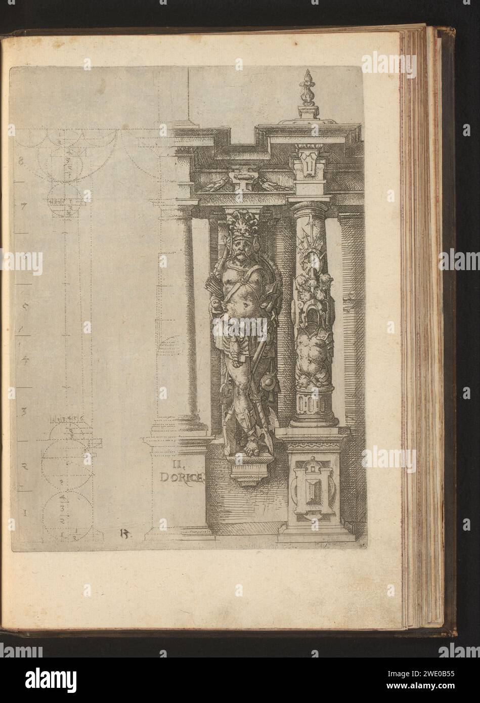 Proportions of the Doric column order with an Atlant in the form of an ...