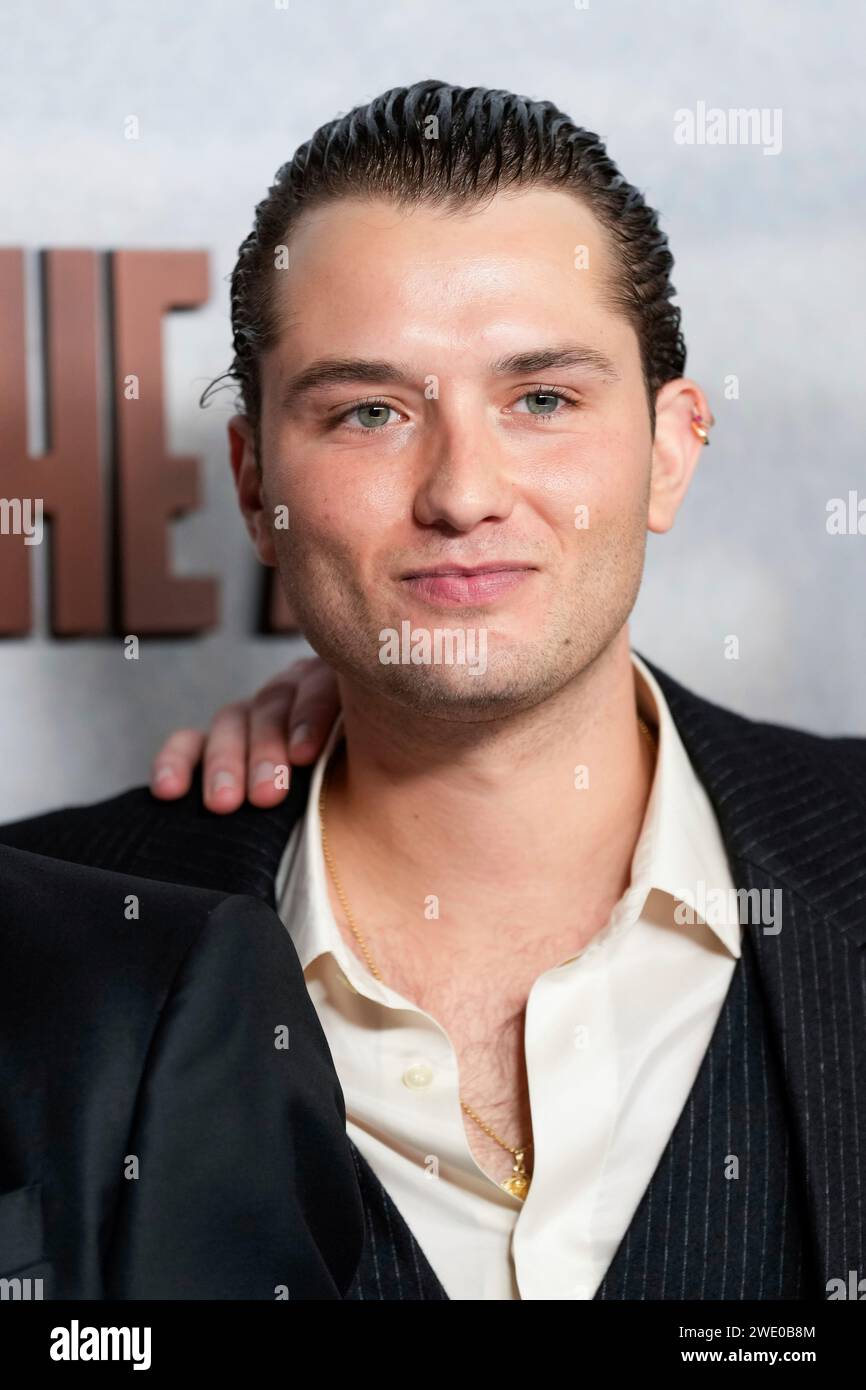 Raff Law poses for photographers upon arrival at the UK premiere of the ...