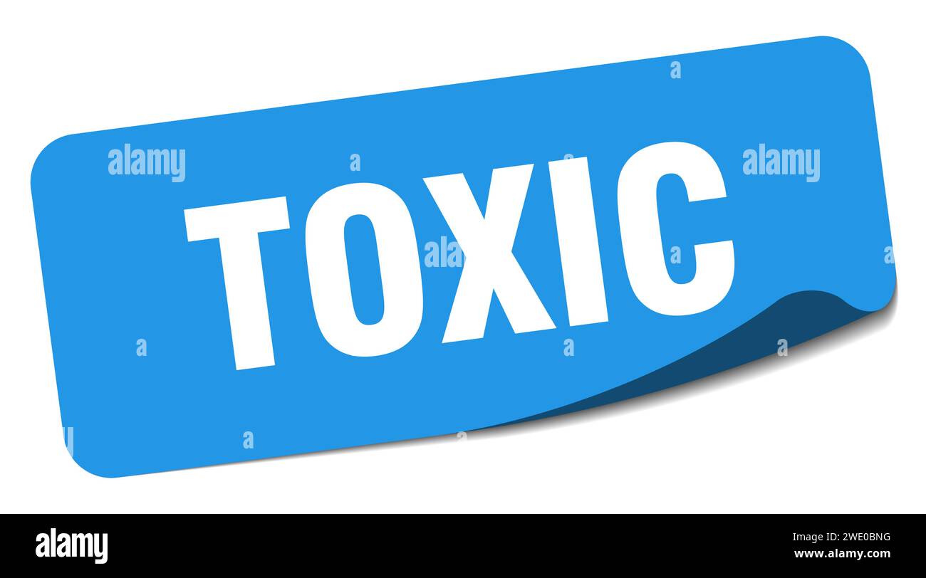 toxic sticker. toxic rectangular label isolated on white background ...