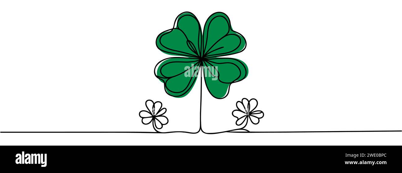 Clover leaf. One continuous line. St. Patrick's Day symbol Stock Vector ...