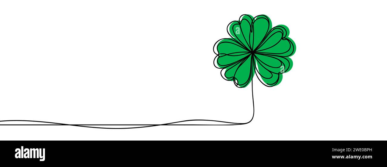 Clover leaf. One continuous line. St. Patrick's Day symbol Stock Vector ...