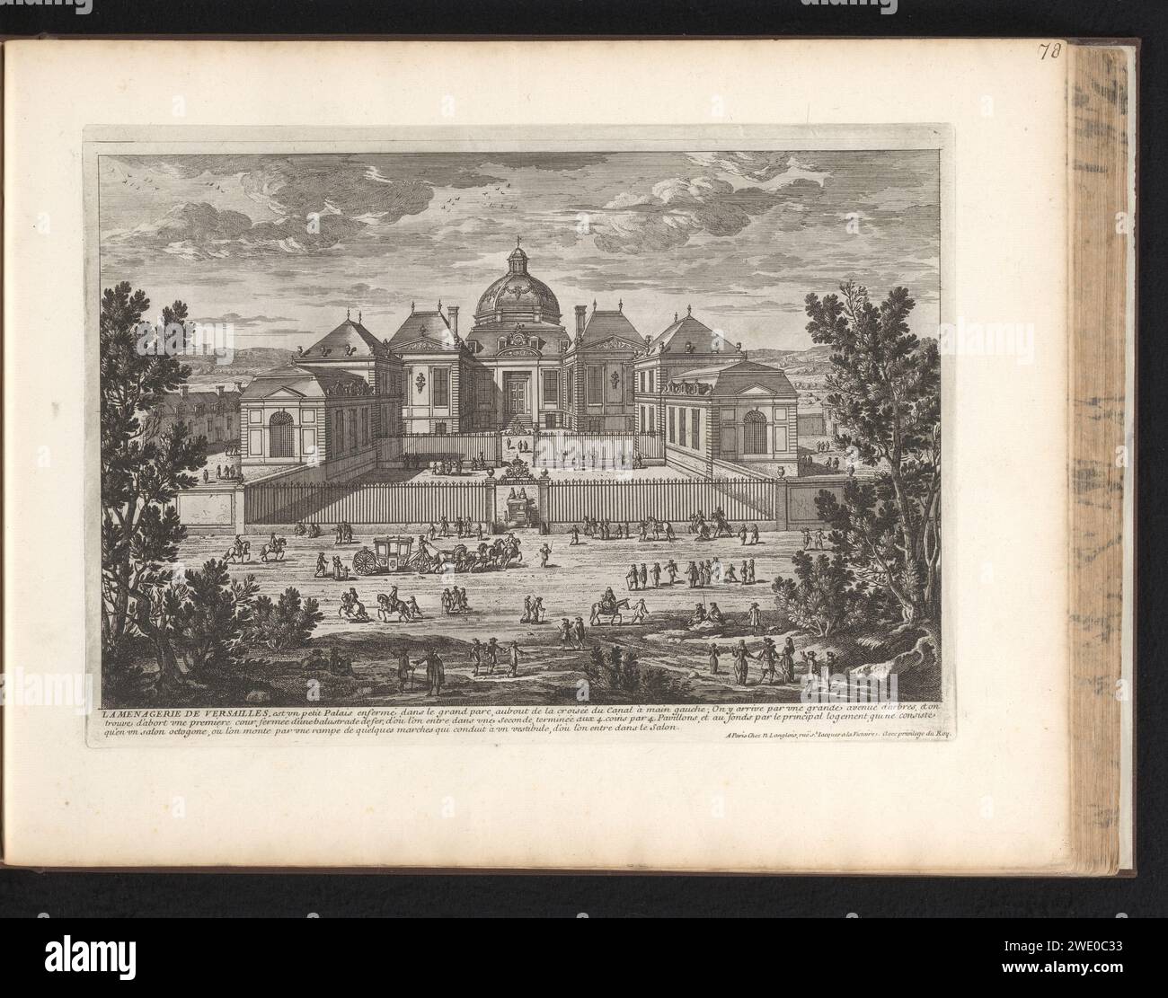View of the menagerie of Versailles, Gabriel Perelle, 1664 - 1703 print ...