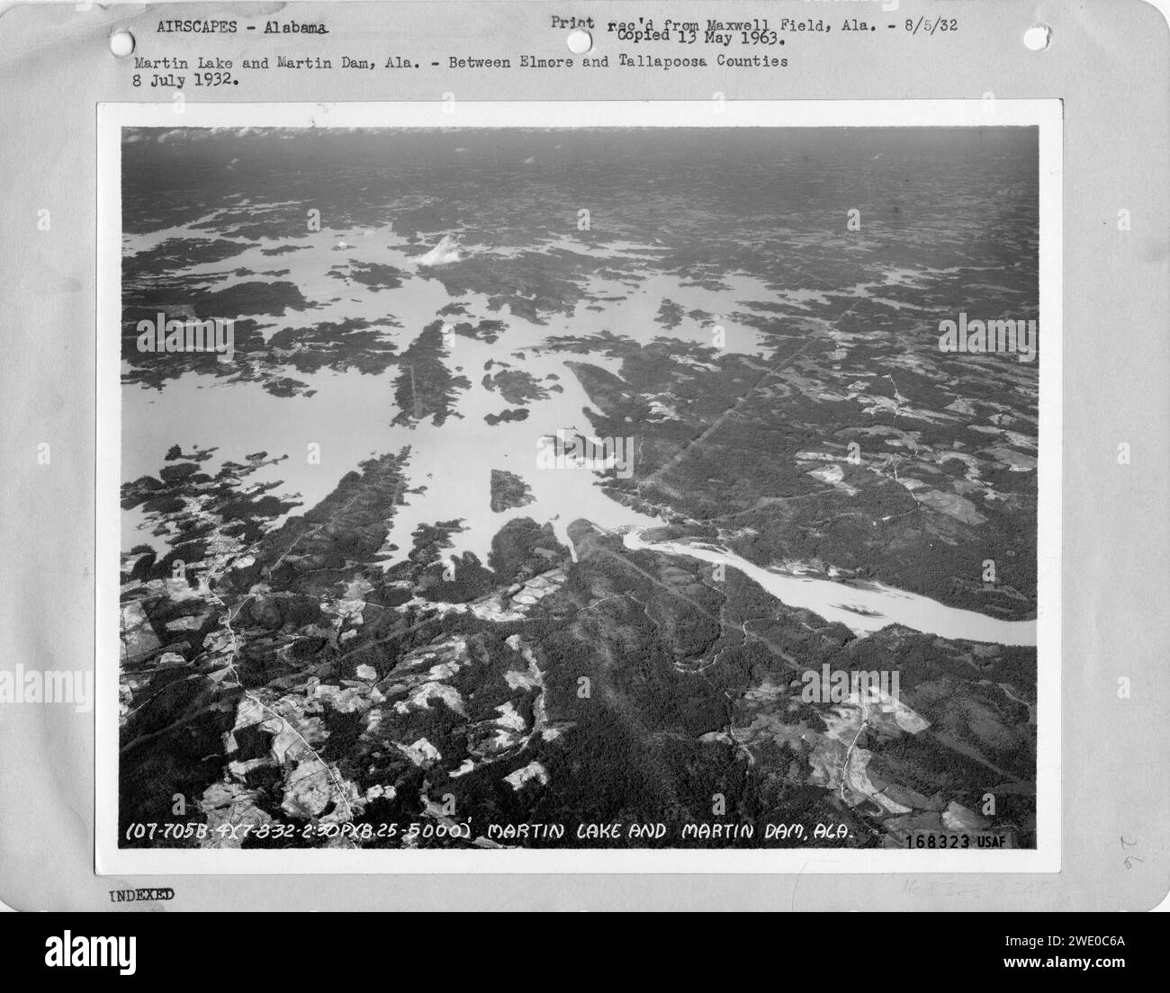 Alabama - Lay Dam through Martin Lake and Martin Dam Stock Photo - Alamy