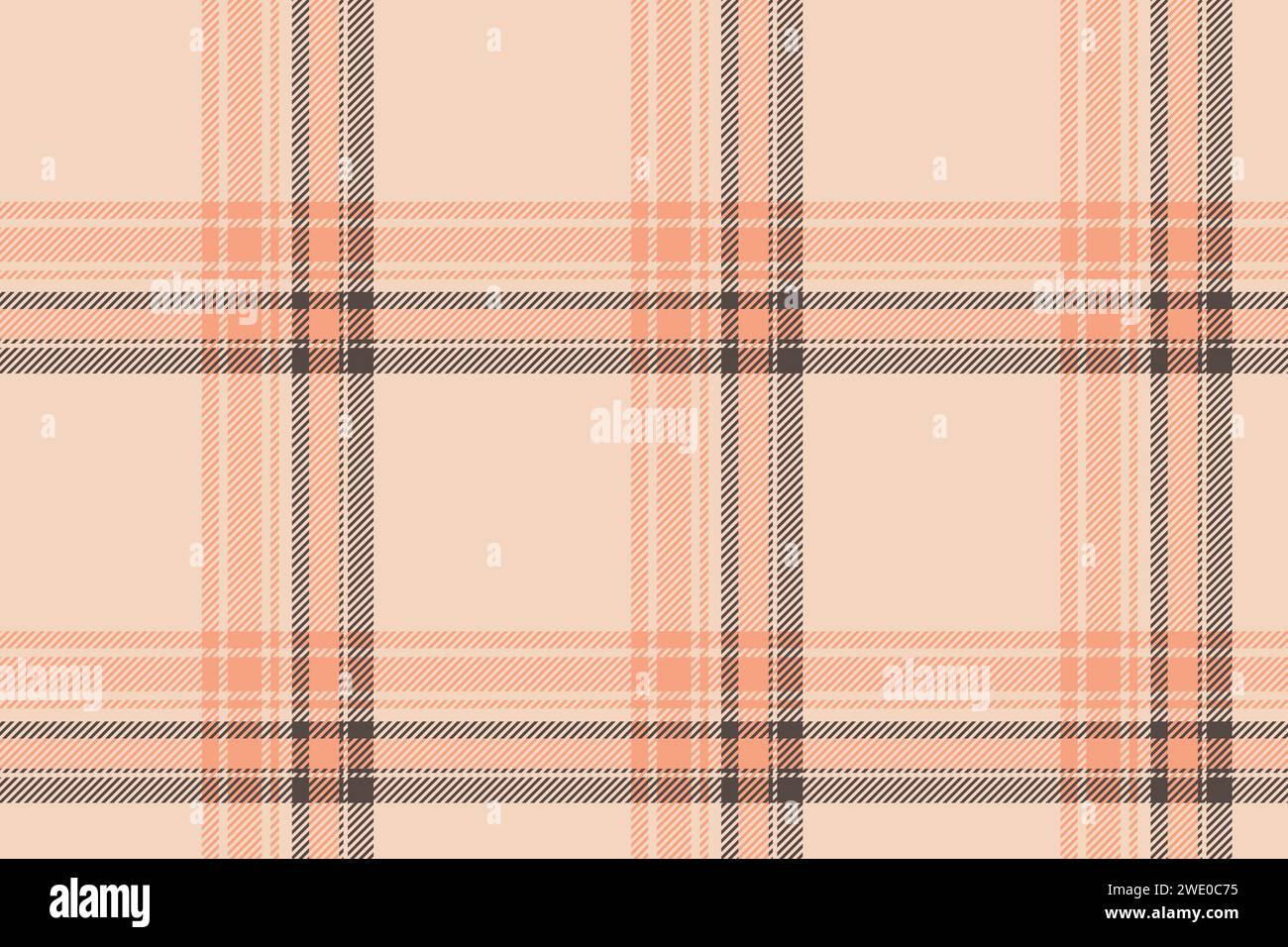Plaid background, check seamless pattern in beige. Vector fabric ...