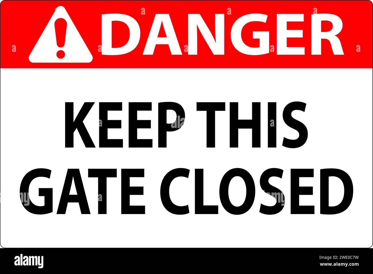 Danger Sign Keep This Gate Closed Stock Vector Image & Art - Alamy
