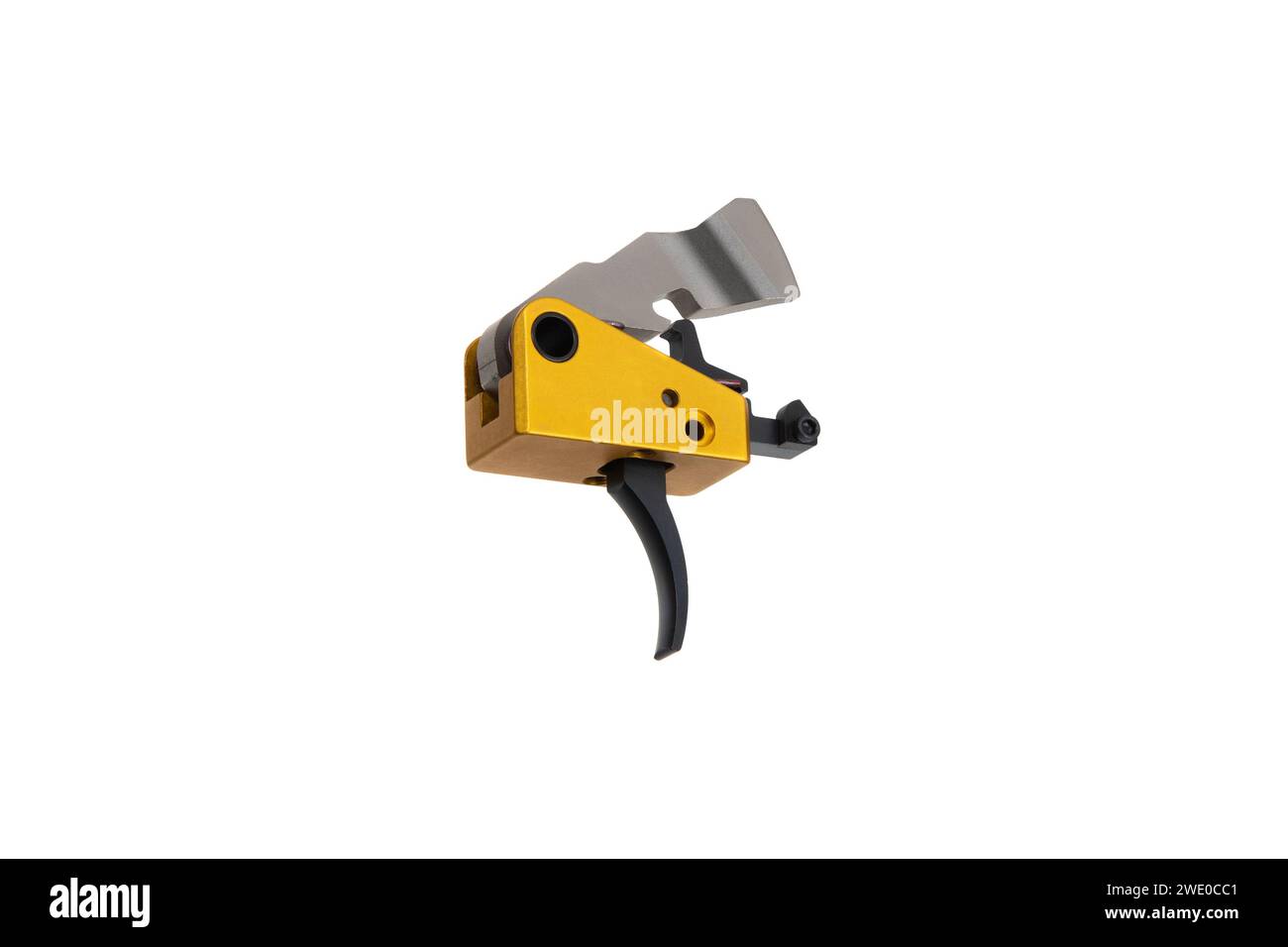 Shock trigger for gun isolate on white background. Gun trigger. Repair ...