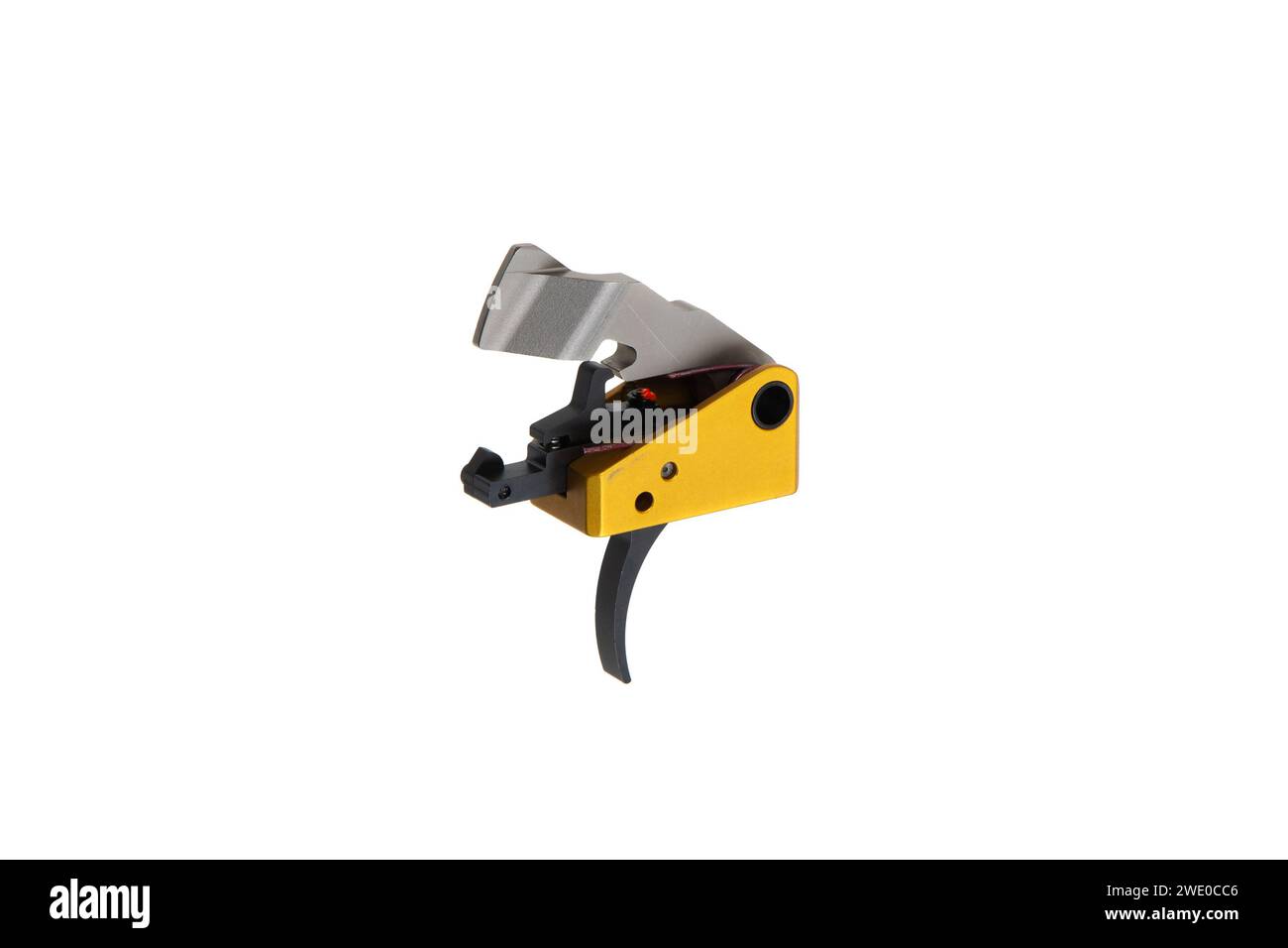 Shock trigger for gun isolate on white background. Gun trigger. Repair ...
