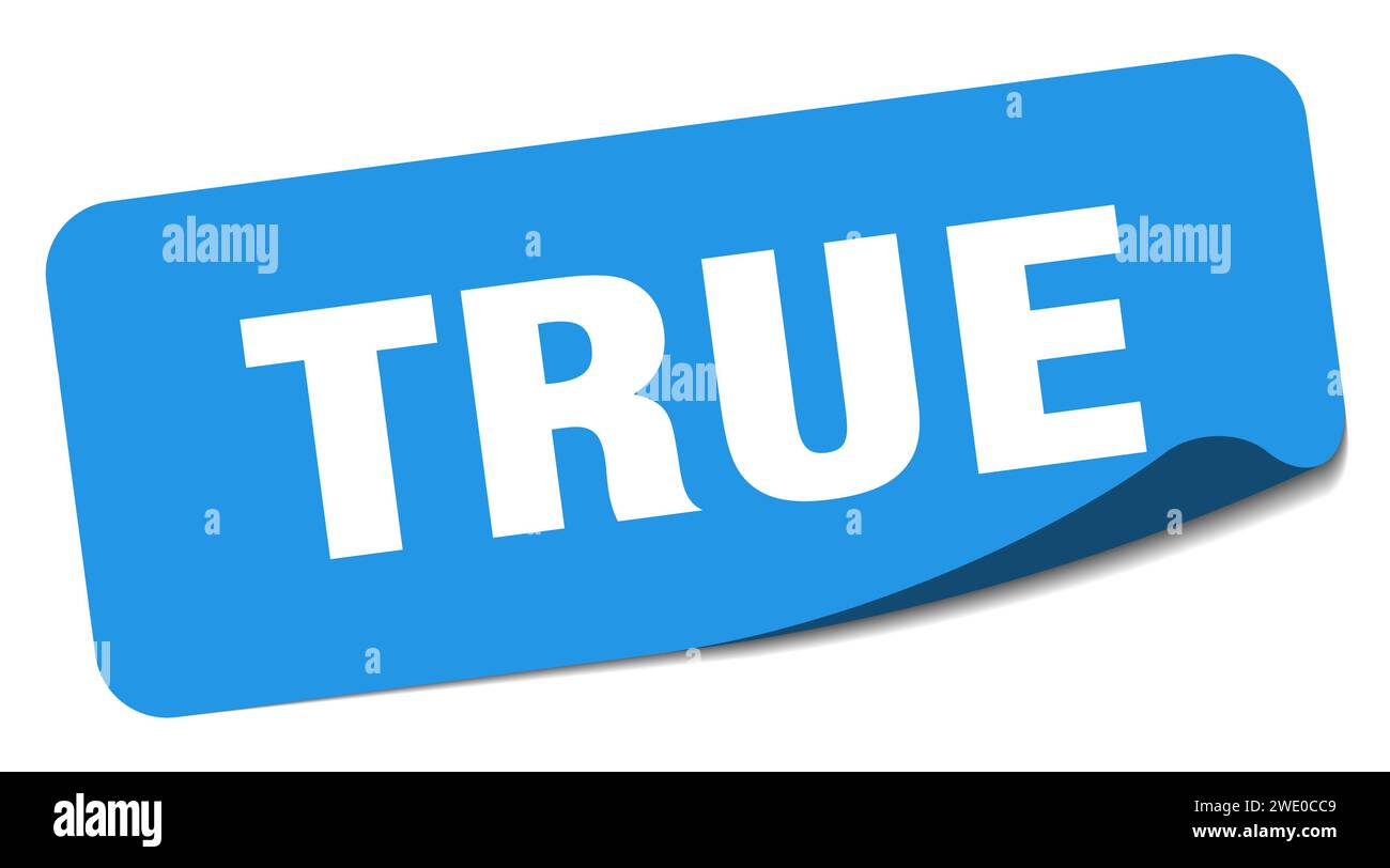 true sticker. true rectangular label isolated on white background Stock ...