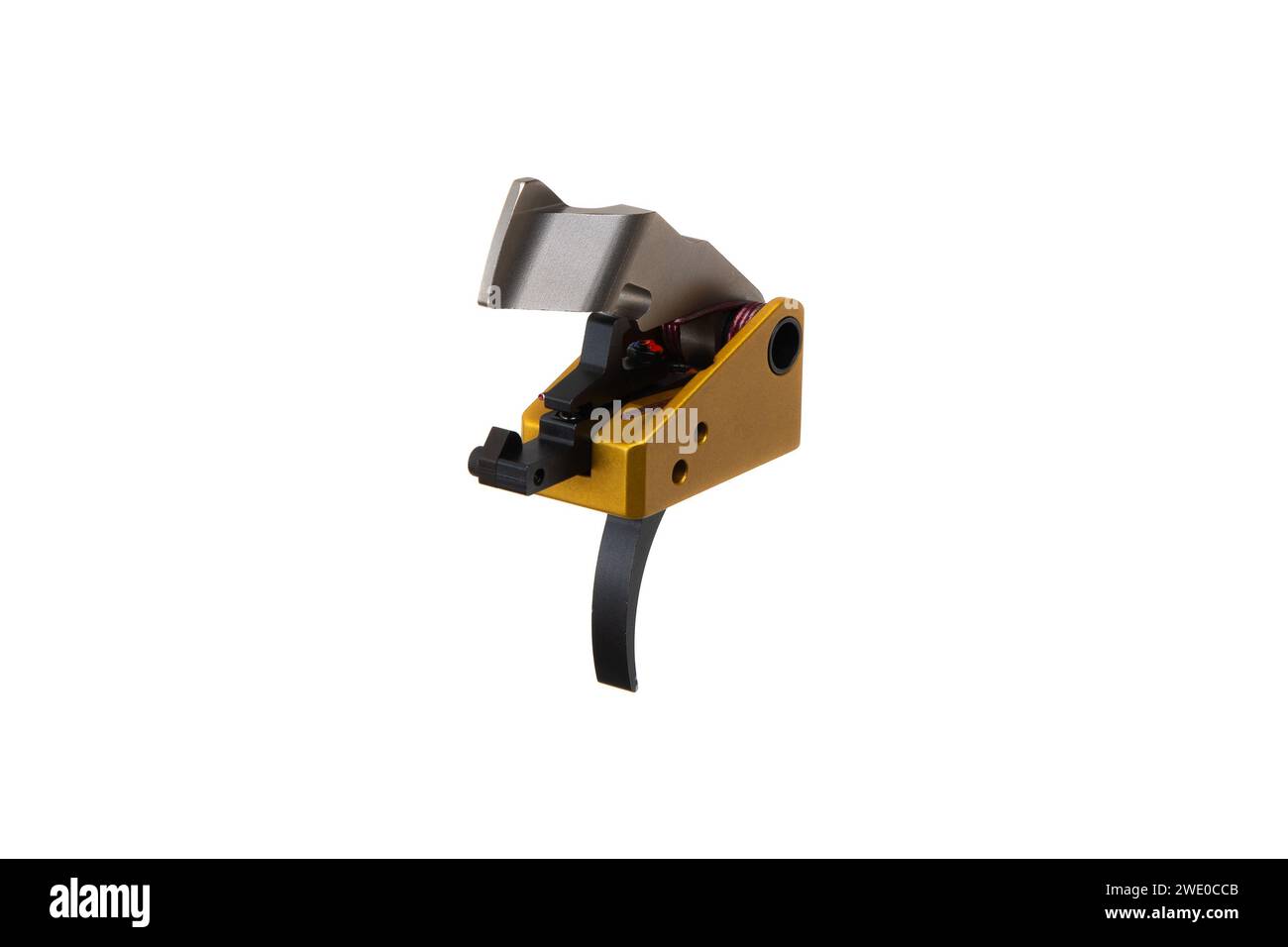 Shock trigger for gun isolate on white background. Gun trigger. Repair ...