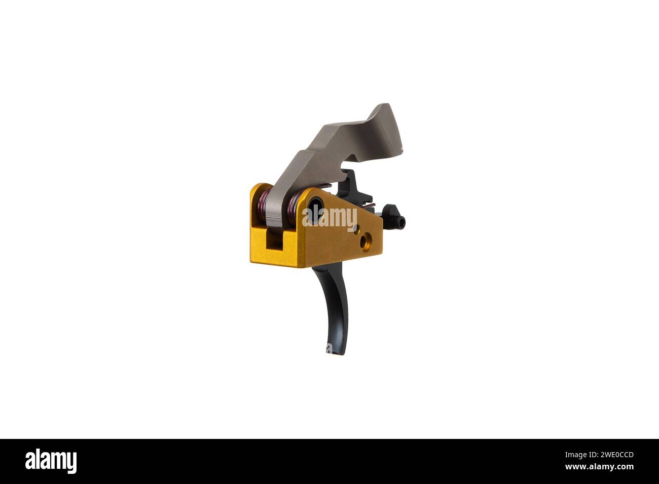 Shock trigger for gun isolate on white background. Gun trigger. Repair ...