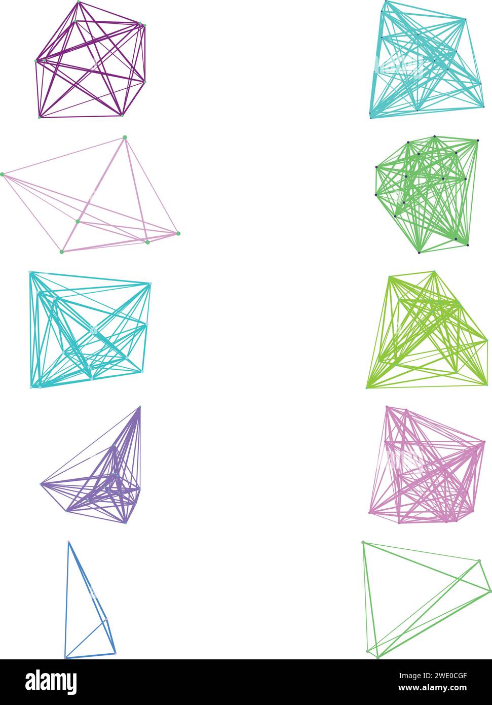 An abstract cut out transparent node network futuristic design element bundle Stock Vector Image ...