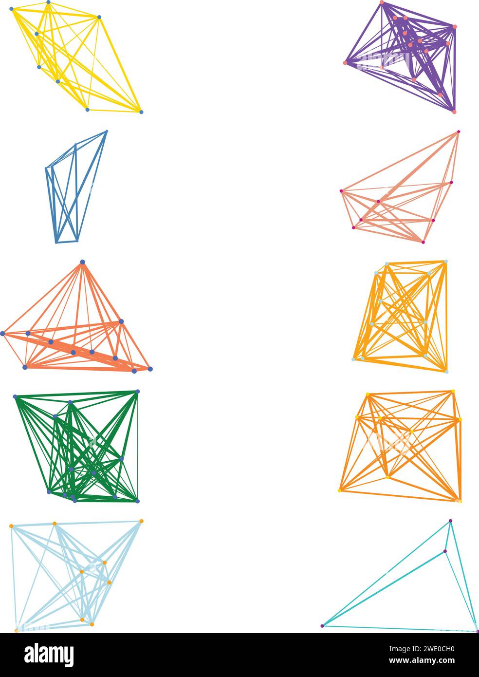 An abstract cut out transparent node network futuristic design element bundle Stock Vector Image ...