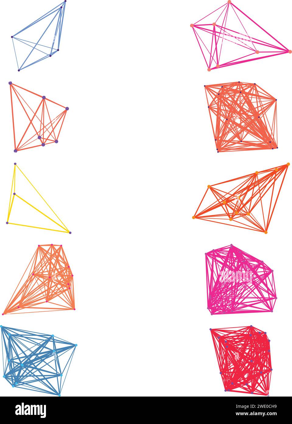 An abstract cut out transparent node network futuristic design element bundle Stock Vector Image ...