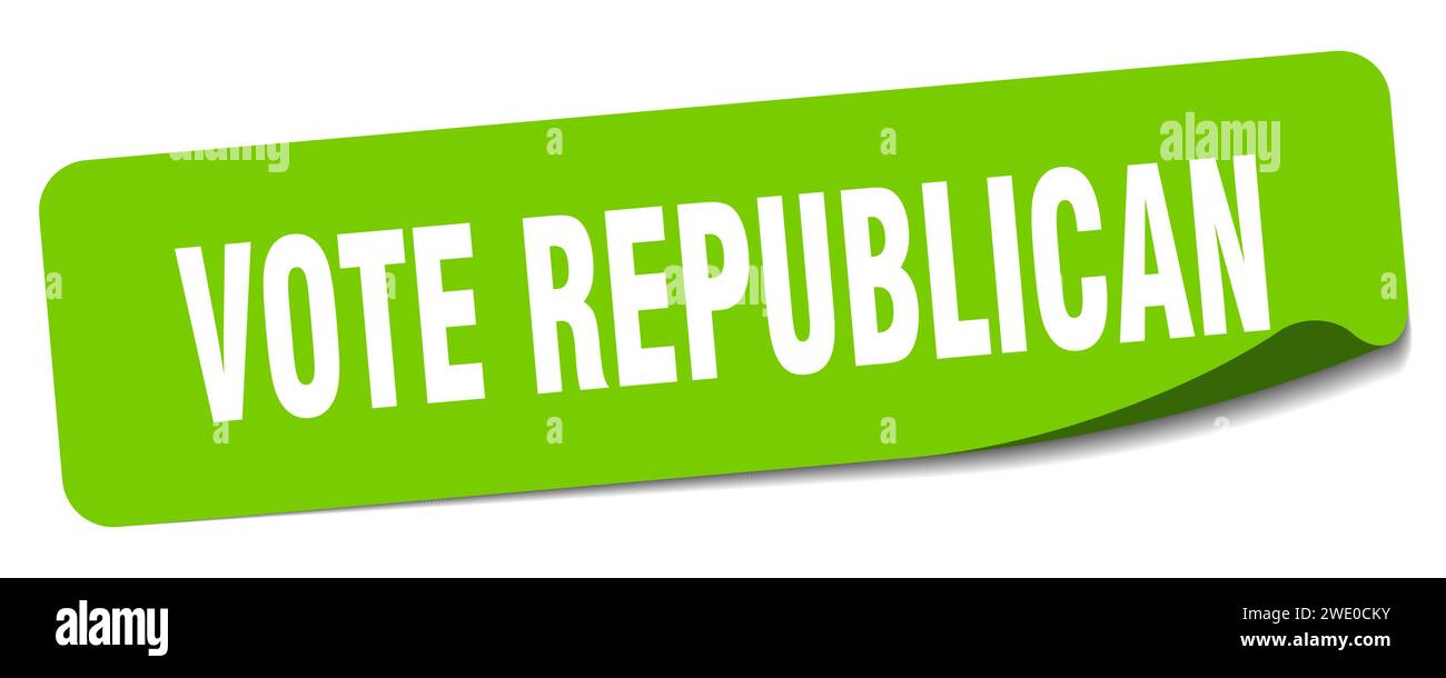 vote republican sticker. vote republican rectangular label isolated on ...