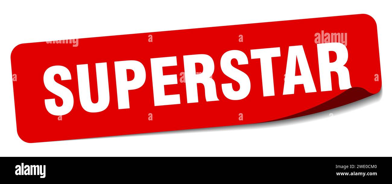 superstar sticker. superstar rectangular label isolated on white ...