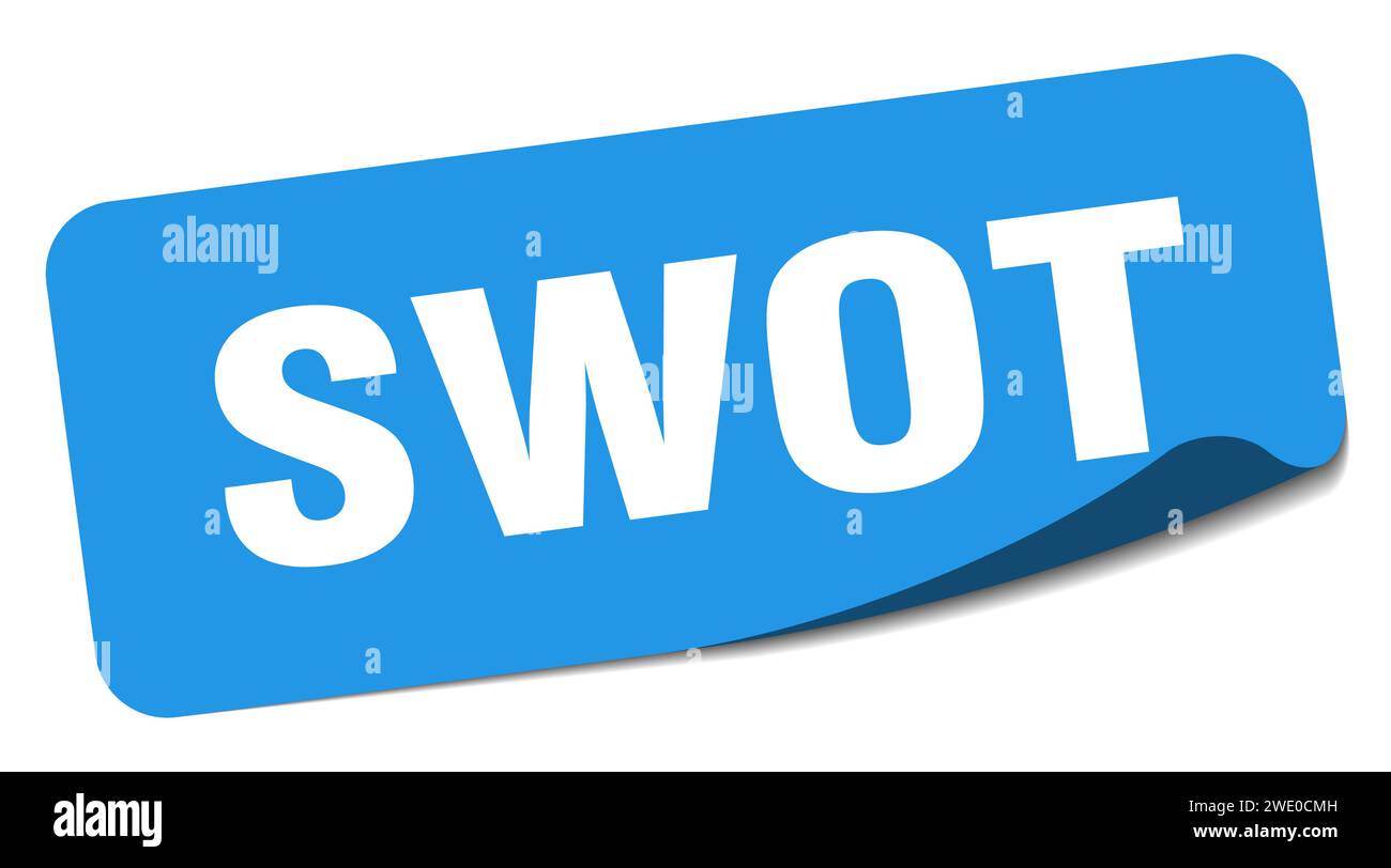swot sticker. swot rectangular label isolated on white background Stock ...