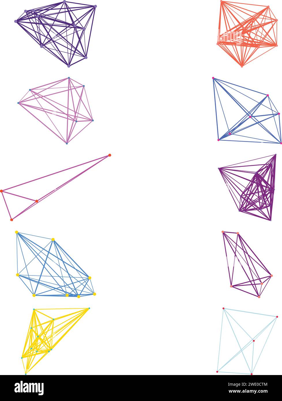 An abstract cut out transparent node network futuristic design element bundle Stock Vector Image ...