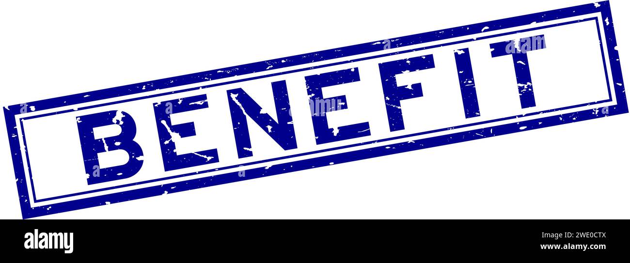 Grunge blue benefit word square rubber seal stamp on white background Stock Vector Image & Art ...