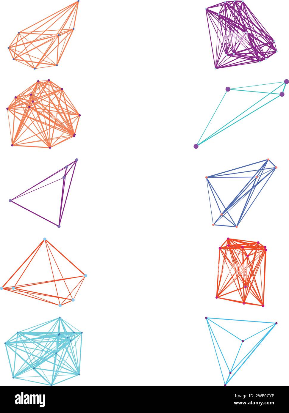 An abstract cut out transparent node network futuristic design element bundle Stock Vector Image ...