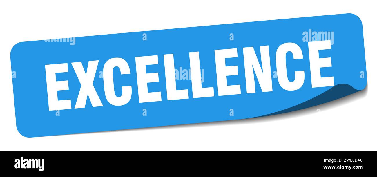 excellence sticker. excellence rectangular label isolated on white ...